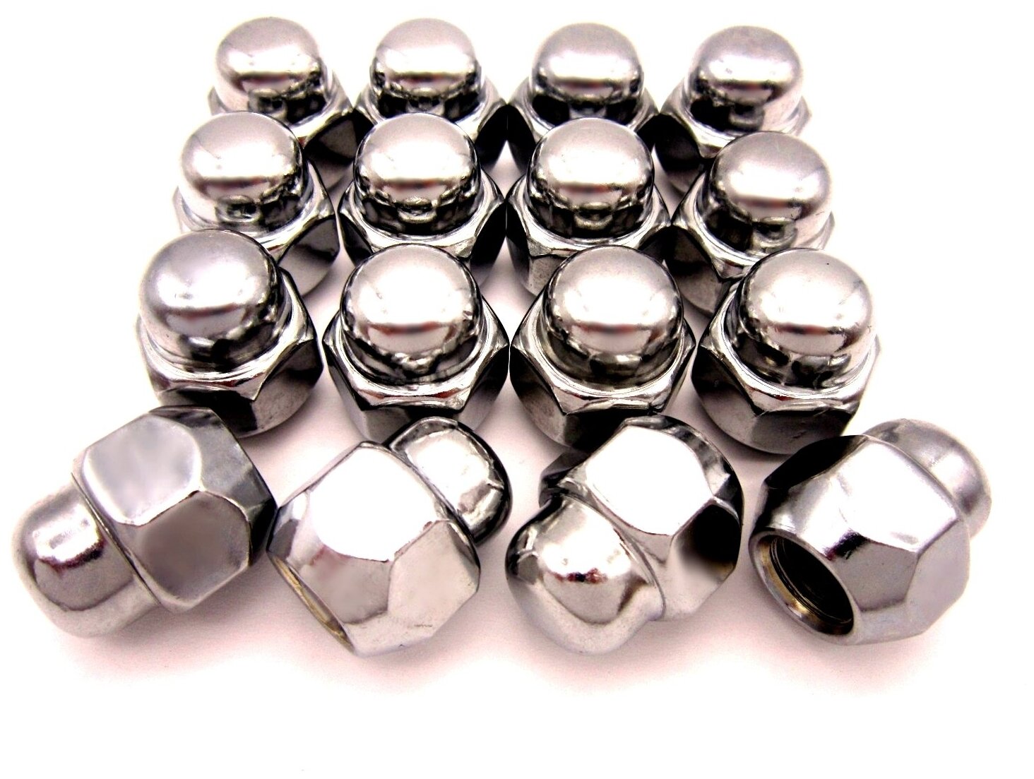 Гайки колесные М12Х1,25 под ключ 21 мм высота 27 мм конус закрытые 16 шт.