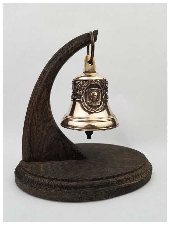 Колокол бронзовый на подставке "Святой праведный воин Феодор Ушаков" d7,5 см, 0,3 кг