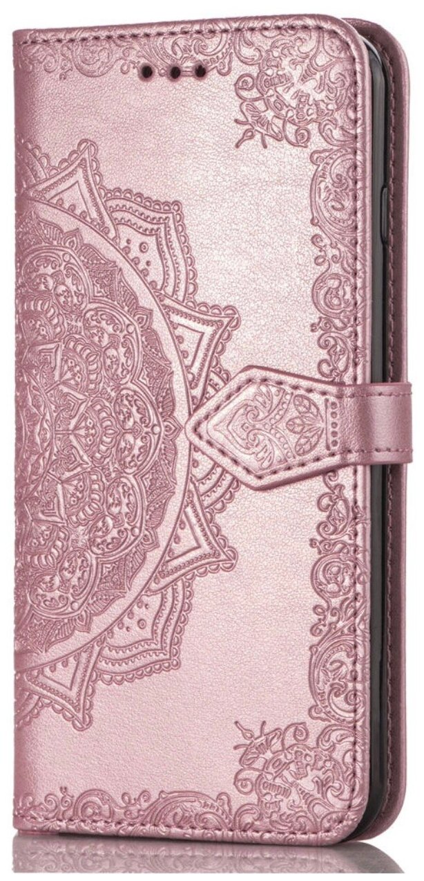 Чехол-книжка MyPads для Huawei Enjoy 9 / Huawei Y7 (2019) розовый с красивыми загадочными узорами женский детский