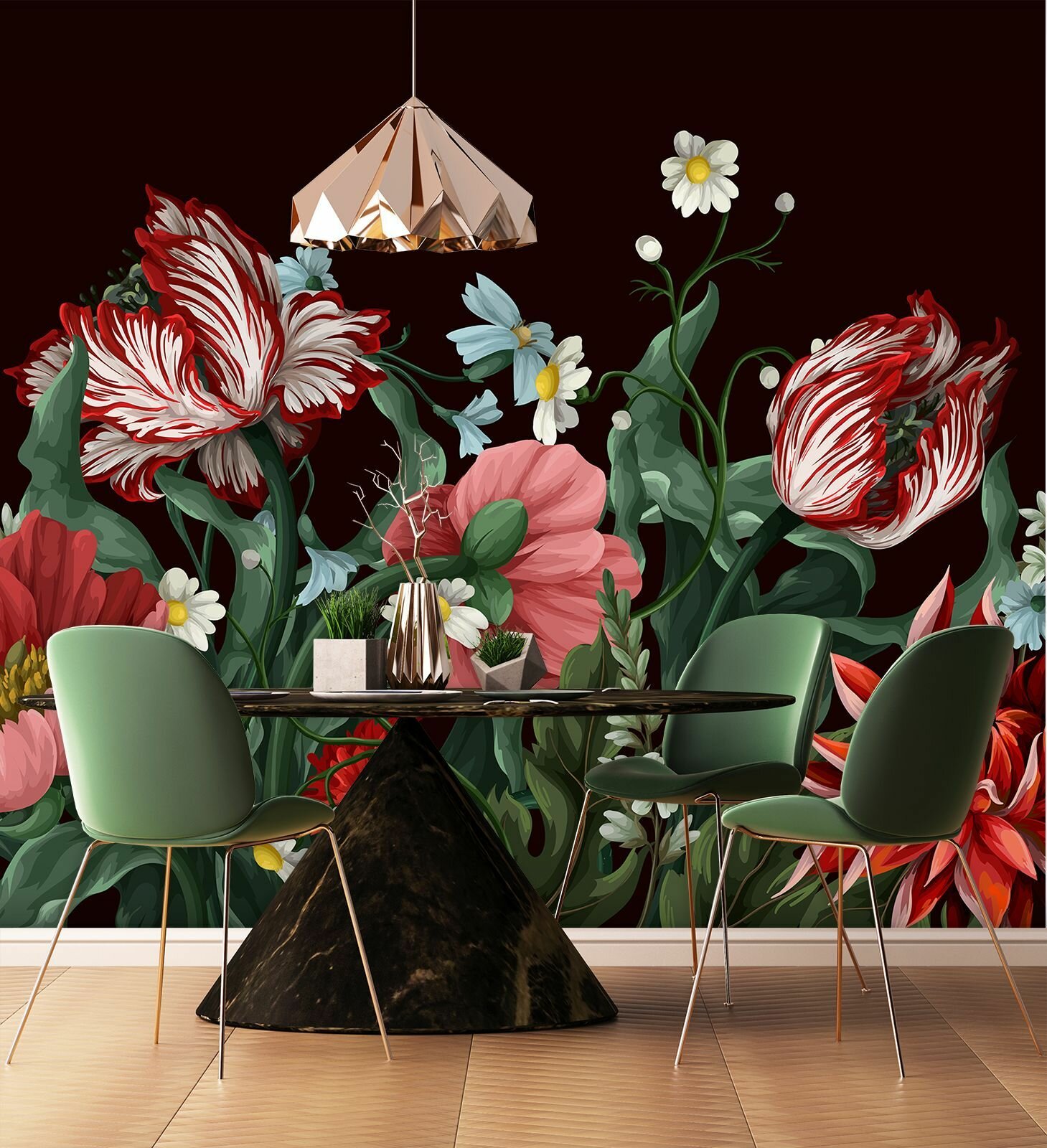 Фотообои 3d на стену флизелиновые Luxury Walls AM11703 Цветы 300х270 см