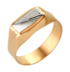 Печатка, серебро, 925 проба, гравировка, золочение