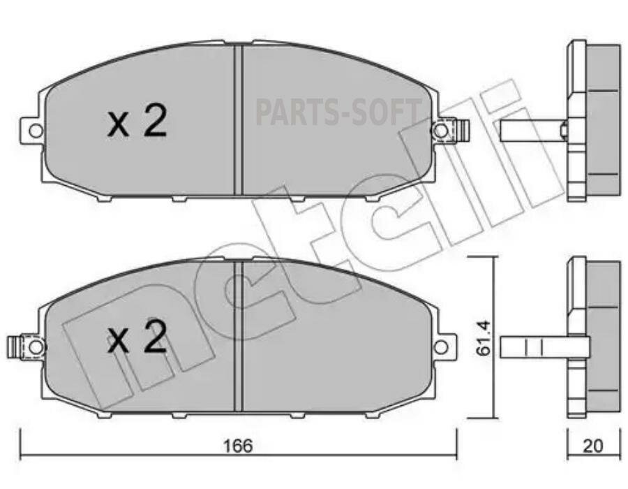 К-т дисков. тормоз. колодок NISSAN Patrol 97- F Metelli арт. 2204070