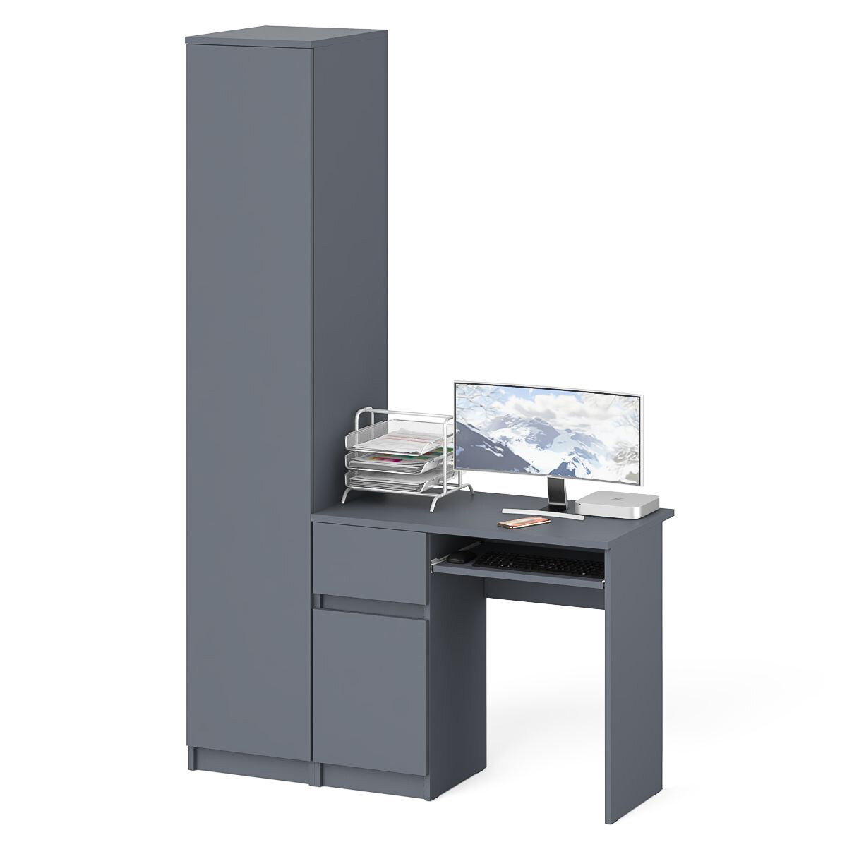 Компьютерный стол для дома, для школьника письменный Спасибо-Мебель 131см графит