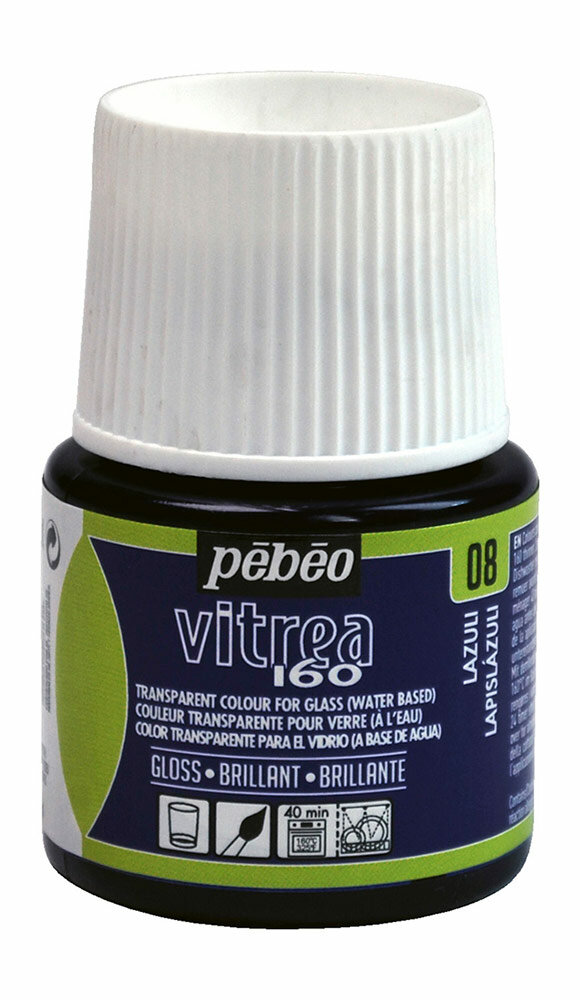 Краска по стеклу "PEBEO" глянцевая под обжиг Vitrea 160 45 мл 111008 лазурный