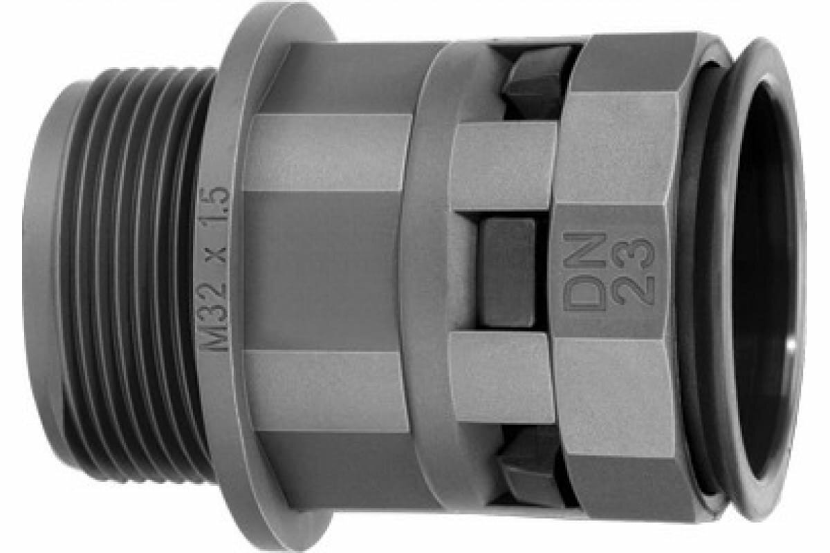 Муфта труба-коробка DN 29 мм, М32х1,5, полиамид, цвет черный (DKC PAM29M32N) Кол-во 10 штук.