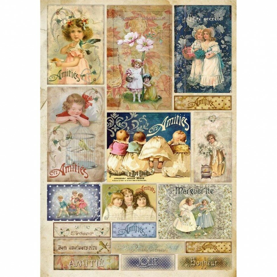 #DFG390 Карта для декупажа "Аmities" 50 x 70 см Stamperia 1 лист