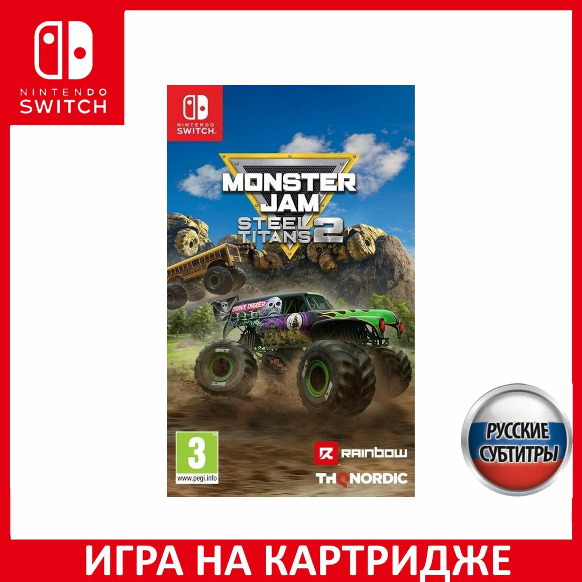 Игра Monster Jam Steel Titans 2 Switch Русская Версия Картридж на Nintendo Switch