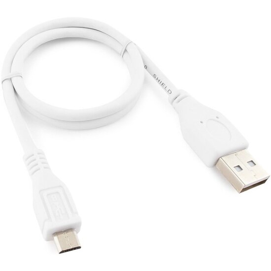 Кабель USB2.0 Cablexpert CCP-mUSB2-AMBM-W-0.5M, AM/MicroUSB, медь, 26/28AWG, Pro, 0.5м, белый