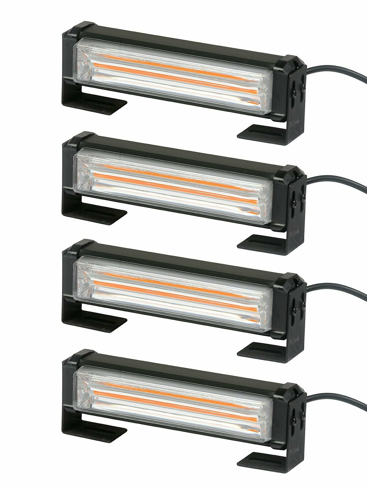 Стробоскоп автомобильный светодиодный COB 10-30V (4 шт по 165мм) 8 режимов. Жёлтый (25418)