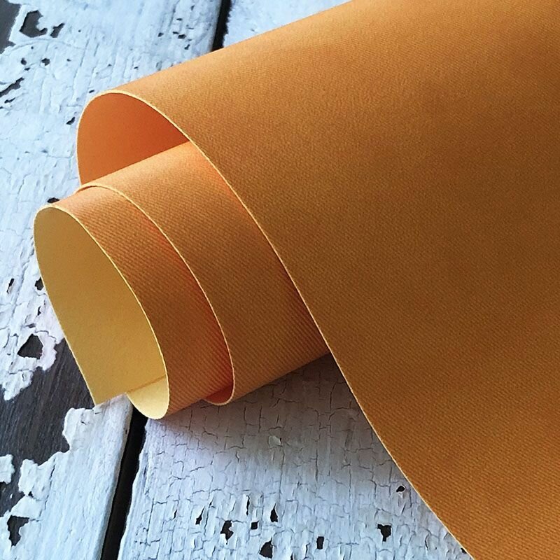 Переплётный кожзаменитель матовый (экокожа), текстура Джинс, цвет Золотисто-жёлтый, цена за отрез: 33х70 см, тонкий, толщина 1 мм, цена за 2 рулона