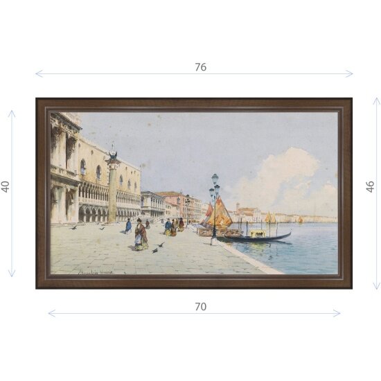 Картина Декор Депо Антониетты Брандейс Венеция вид на Большой канал Матовая бумага в раме без стекла 46х76 см