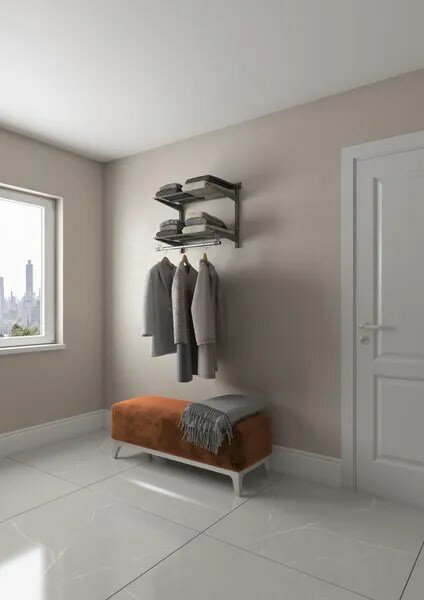 Практик Гардеробная система Home Basic G60S, Металл, 65х35х52 см Черно-серый