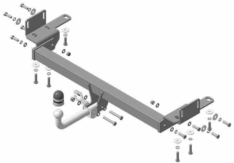 Фаркоп Motodor Lexus RX (исключая Long) с 2016 г. в, оцинкованный шар (паспорт и сертификат в комплекте)(без электрики) 95004-A