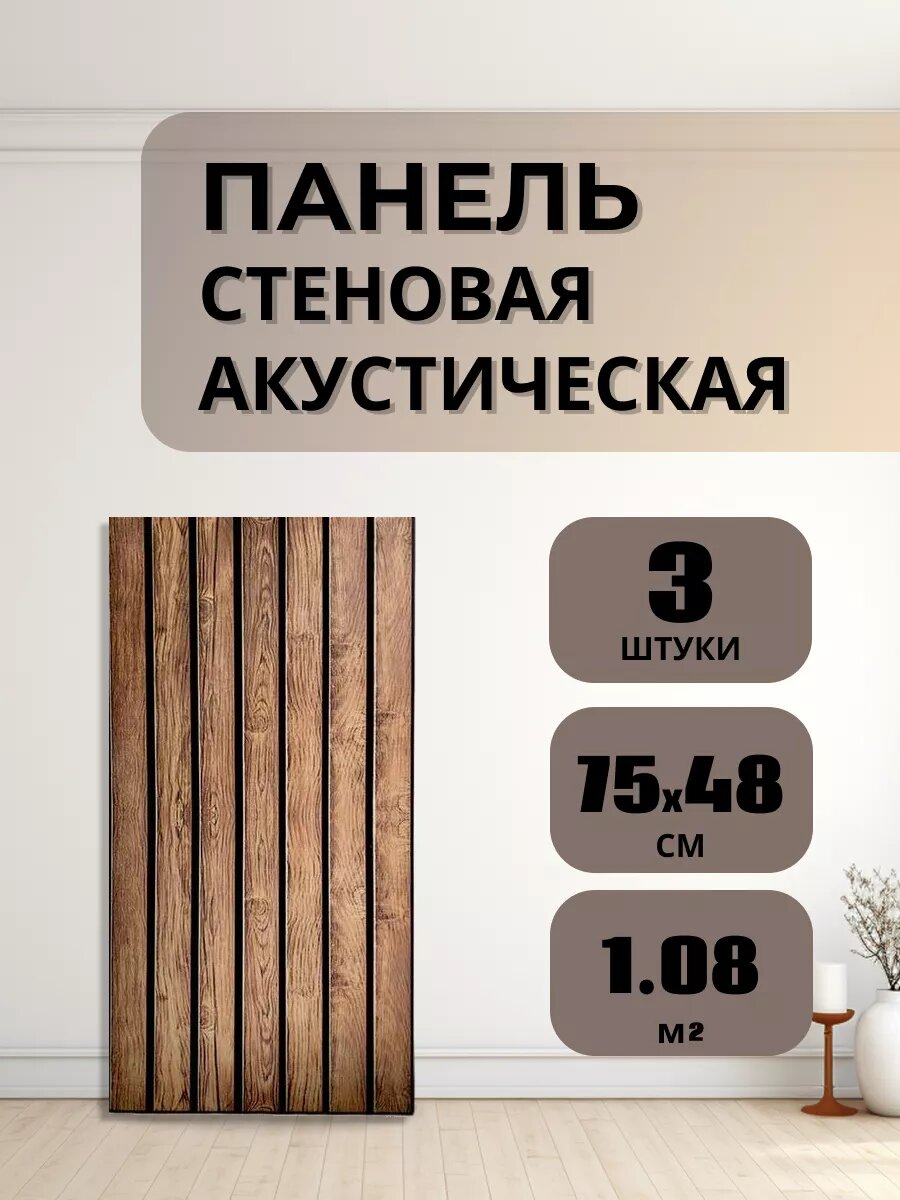 Стеновые акустические панели реечные
