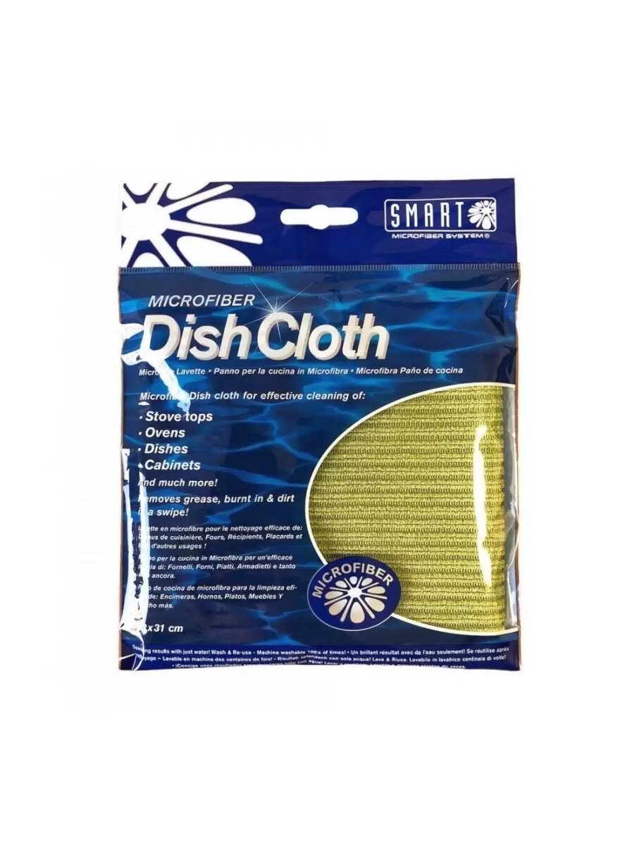 Салфетка Ребристая Smart Microfiber System 32х31см. Салатовая - 1шт. Швеция.