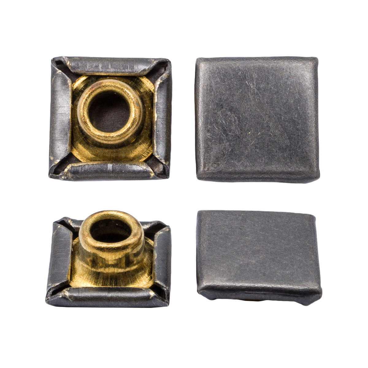 Хольнитены односторонние джинсовые 7*7 мм 'Квадрат', BIG, 53444, без гвоздика, металл (темное серебро), 50 шт