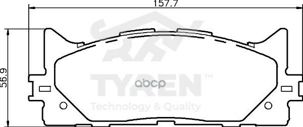 Колодки тормозные дисковые, передние Toyota Camry (V40, V50) 06> Lexus ES V 06> TYREN арт. TYR1222101