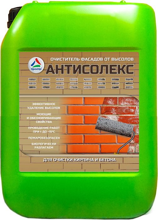 Очиститель Фасадов от Высолов Краско Антисолекс 20кг для Кирпича и Бетона / НПО Краско.