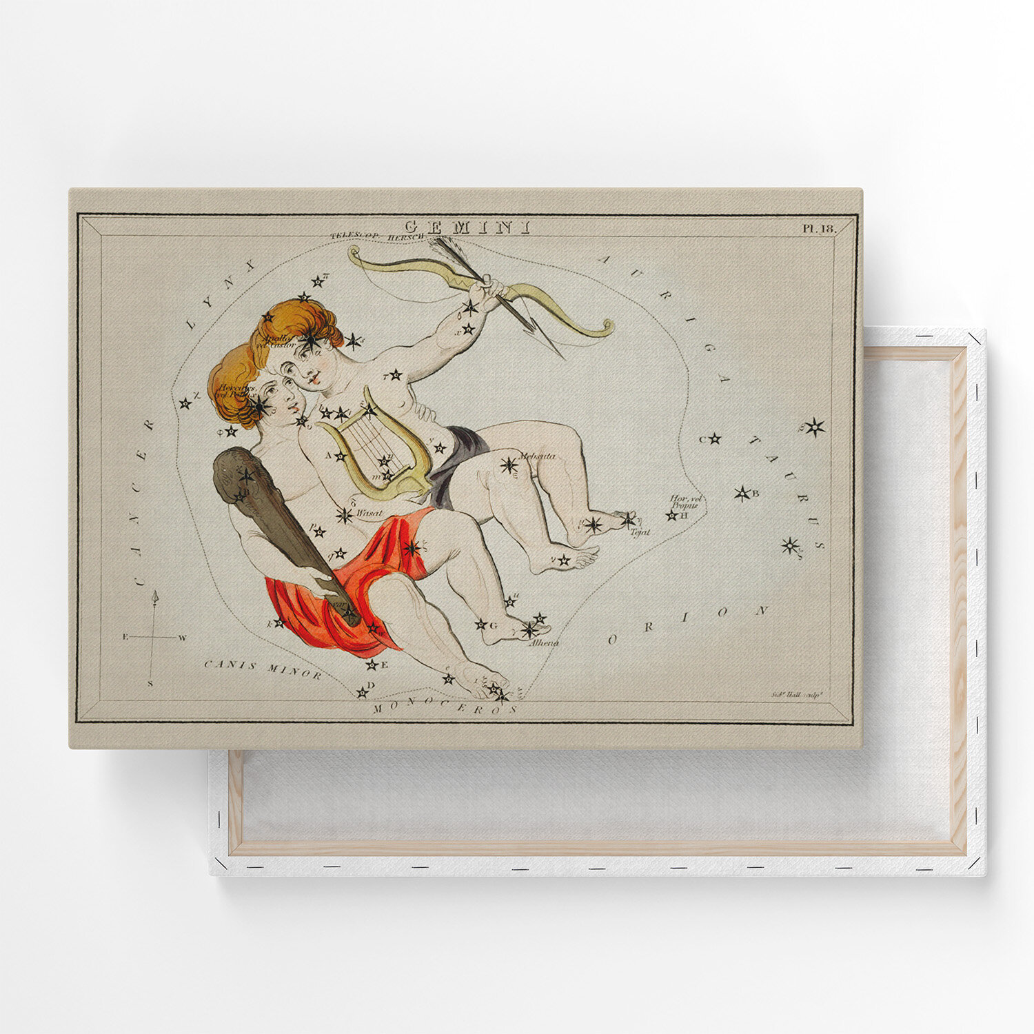 Картина на холсте, репродукция / Карты созвездий / Размер 40 x 53 см