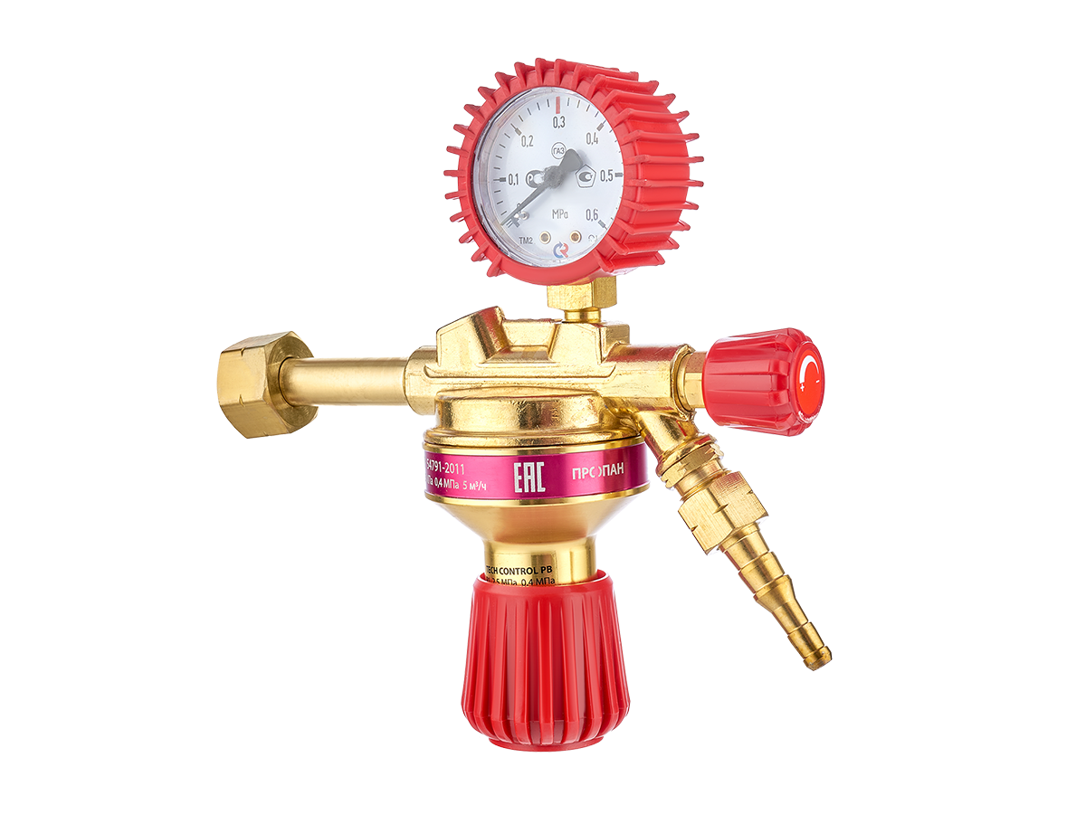 Редуктор пропановый Сварог TECH CONTROL РВ — крупногабаритная модель в прочном латунном корпусе