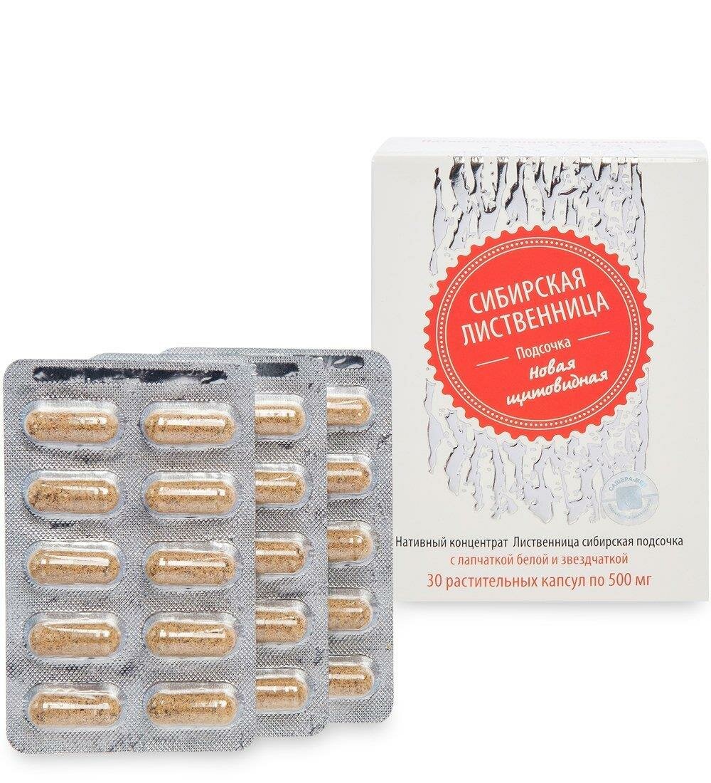 Лиственница сибирская подсочка Капсулы с лапчаткой белой, №30*0,5 г блистер A2134552 Сашера-Мед