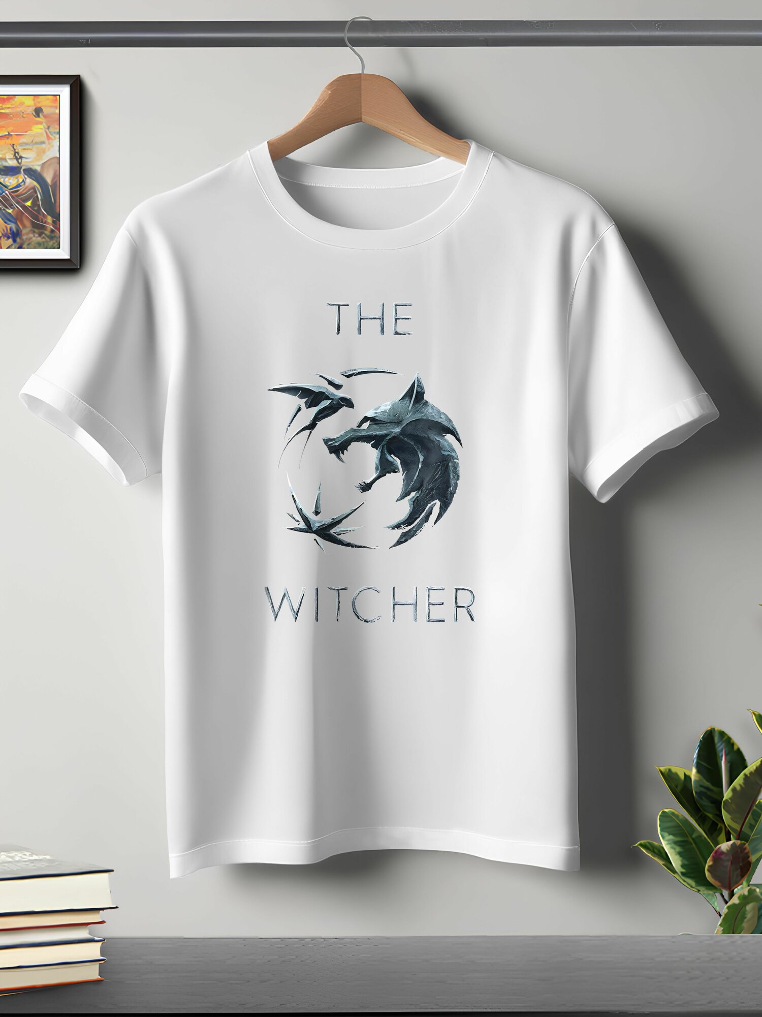 Футболка ONEQ унисекс 56-58 (3XL) размер с принтом Ведьмак, белая