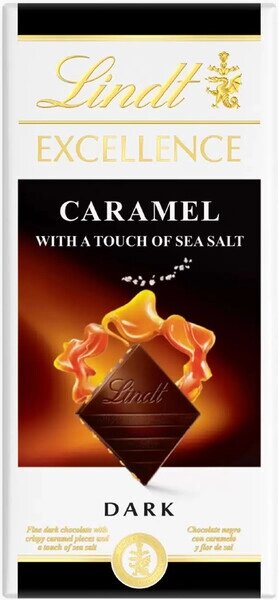 Шоколад темный "Lindt" Excellence Caramel Sea Salt карамель морская соль, 3 шт по 100г, (Франция)