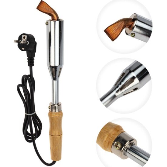 Паяльник Rexant 300 Вт с керамическим нагревателем и деревянной ручкой