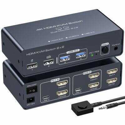 Сплиттер HDMI KVM-переключатель 2 Computers 4K@60Hz