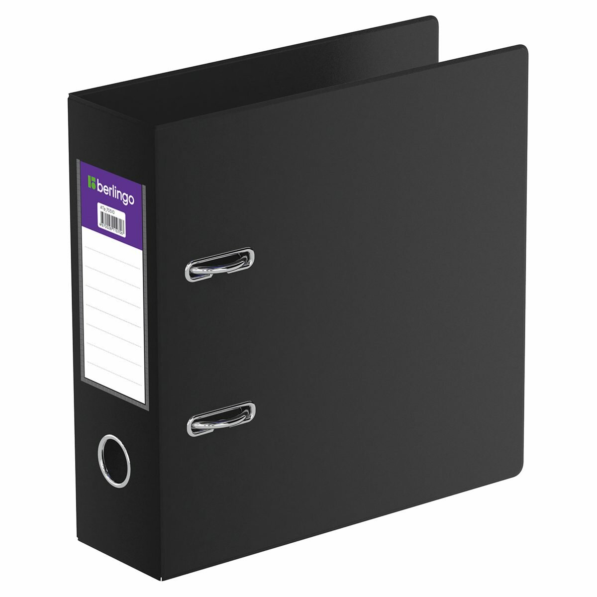Папка-регистратор Berlingo (70мм, А5, картон/ПВХ) черная (ATp_70510)