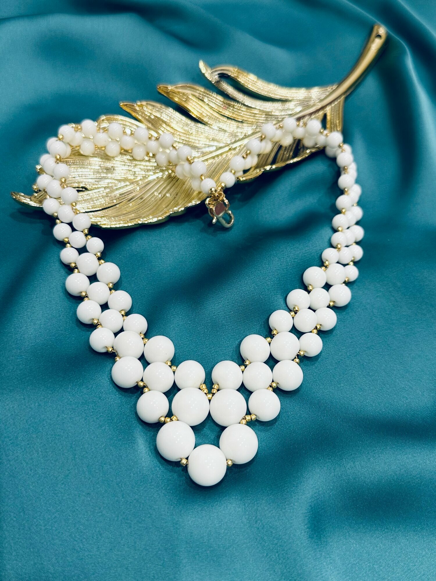 Колье, агат синтетический