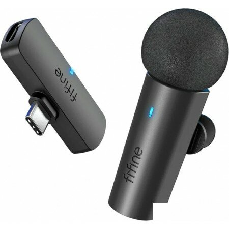 Радиосистема FIFINE M6, электретный, петличный, подключение USB Type-C, радиус действия 10 м, время работы до 8 ч