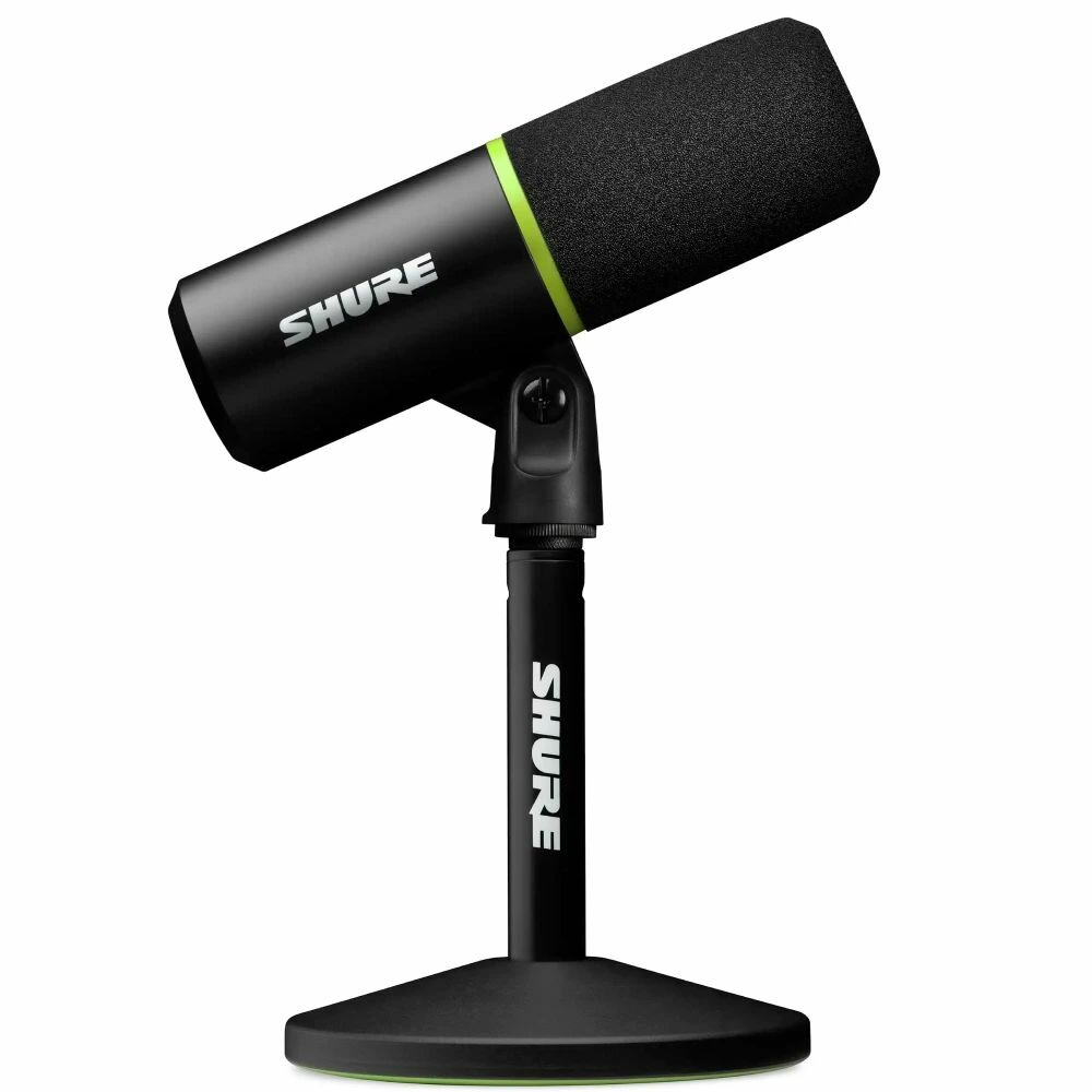 Игровой USB-микрофон Shure MV6, однонаправленный, динамический, шумоподавление в реальном времени, черный