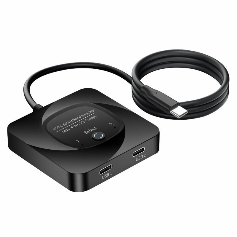 USB C Switch - Двунаправленный USB C Switcher Selector 2 в 1 выход/1 вход 2 выхода, 2 компьютера совместно используют 1 устройство