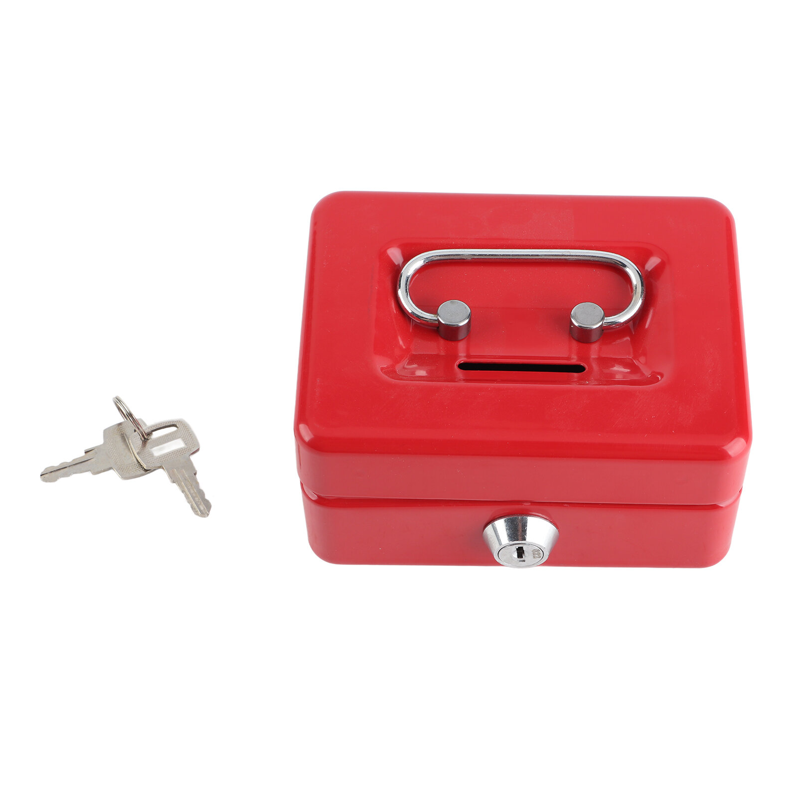Кассовая коробка с денежным лотком -лоткой для хранения металлов безопасная коробка блокировки мини -блокировка кассовая коробка с экономии денег организатор для бытового автомобиля Red