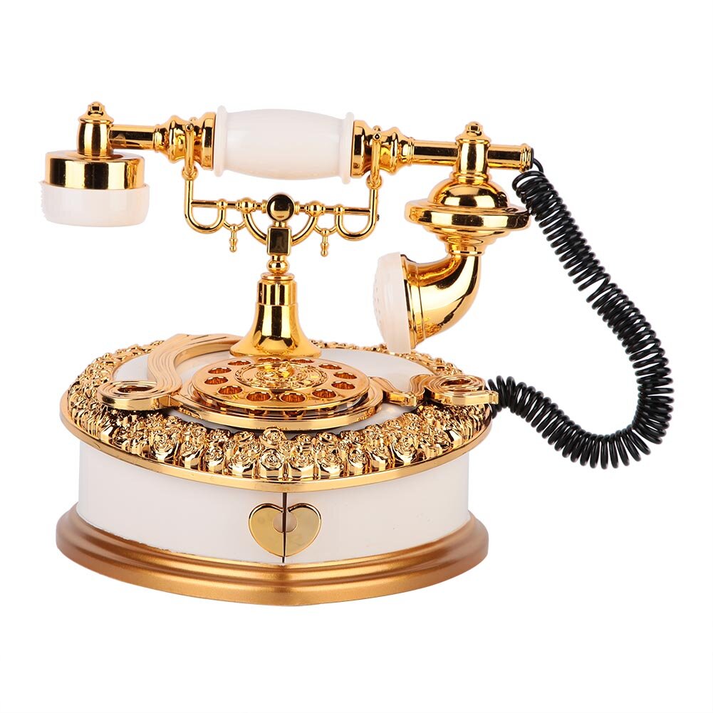 Музыкальная шкатулка в форме белого сердца, подарок для домашнего декора для женщин, пластиковая шкатулка для драгоценностей в телефонном стиле, уникальная идея подарка на день рождения