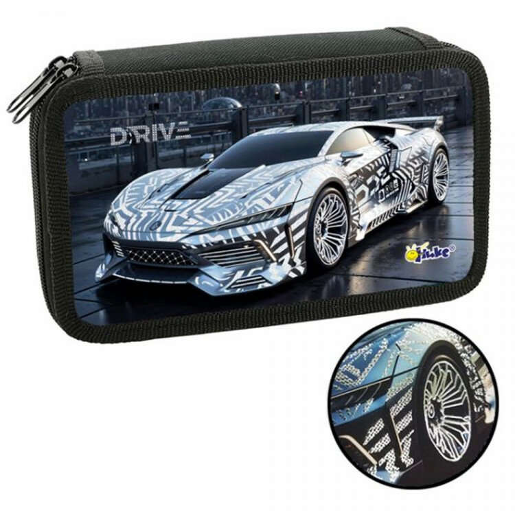 Пенал 2 отделения (оникс) ПКК 11-12 Silver auto 190х110мм ламинированный картон арт.86440