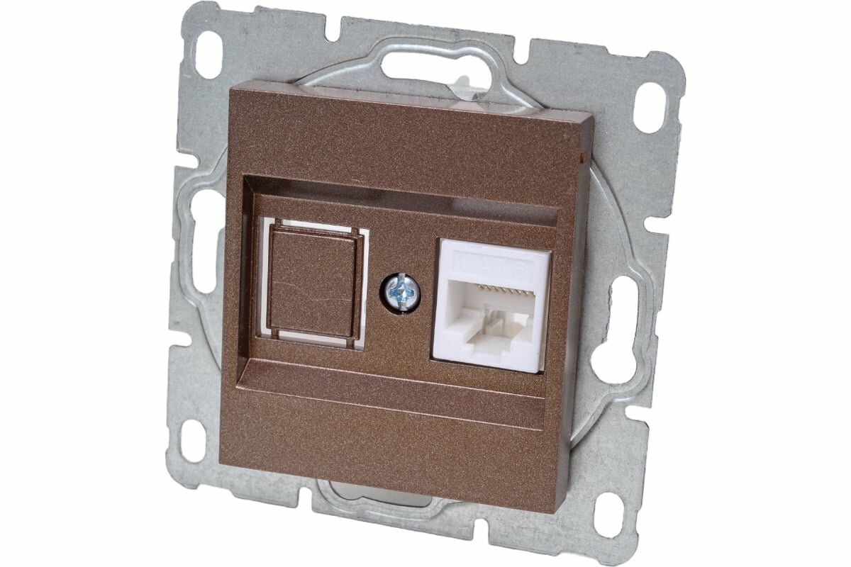 Vesta Electric безрамочная розетка для LAN-кабеля Champagne Metallic FRZCW030202BSH