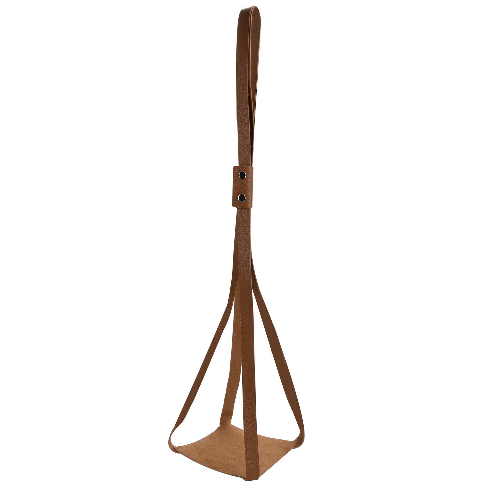 Подвесной держатель для растений из искусственной кожи, кашпо, цветочный горшок, украшение для дома и сада, коричневый, квадратное дно.