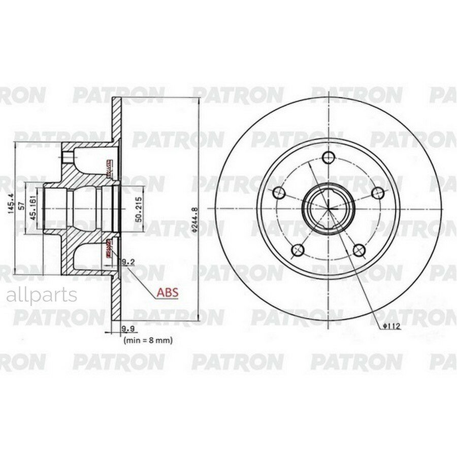 PATRON PBD2771 Диск тормозной зад AUDI A4 95-01 (с кольцом ABS !)