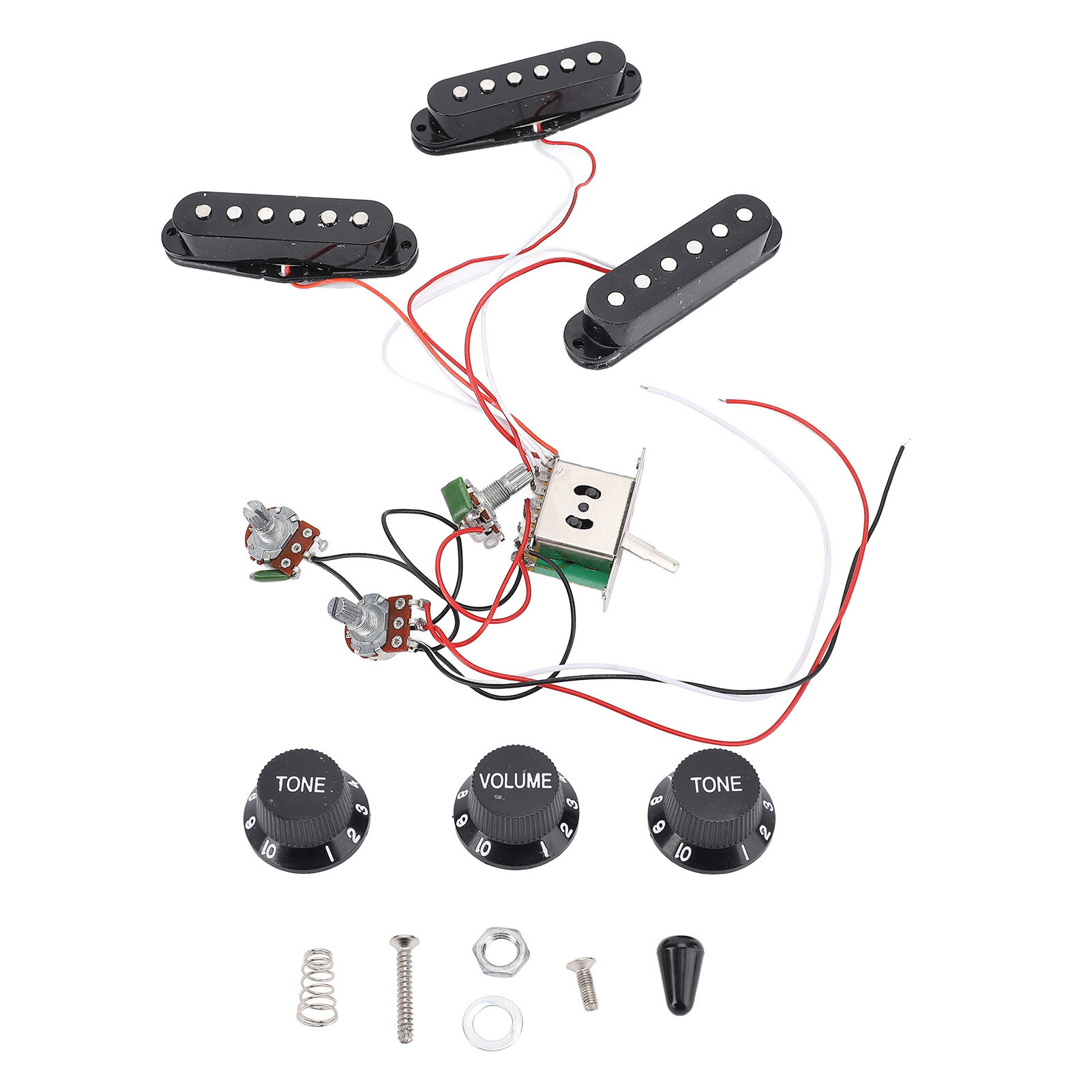 Звукосниматель для электрогитары, одинарная катушка, медная проволока, черный, регулируемый, для панели ST.