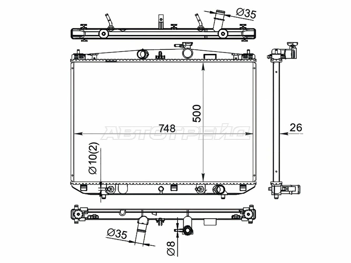 Радиатор охлаждения двигателя для Лексус RX арт TY000315 SAT