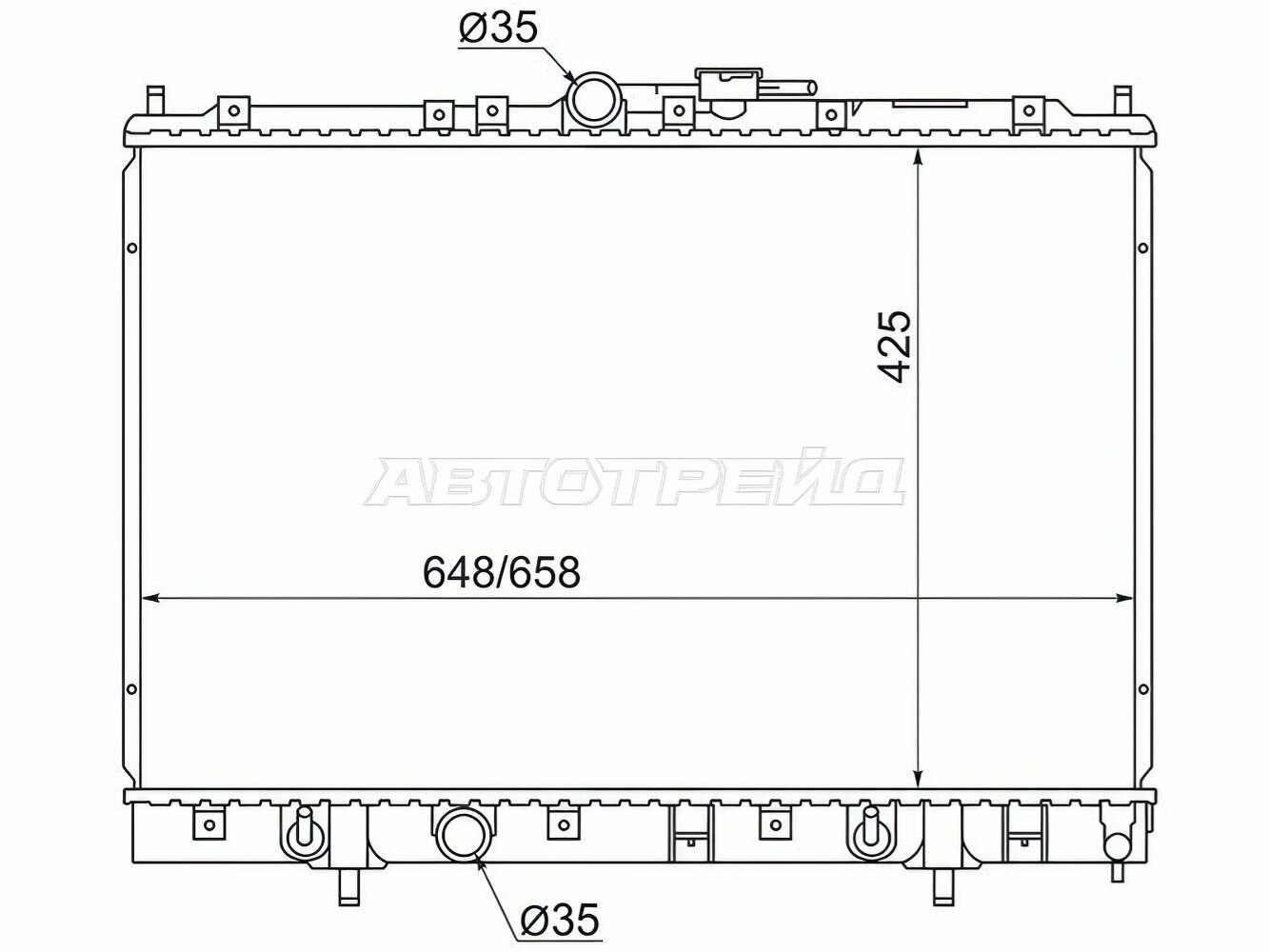 Радиатор охлаждения двигателя для Митсубиси Паджеро, Монтеро арт MC00012 SAT