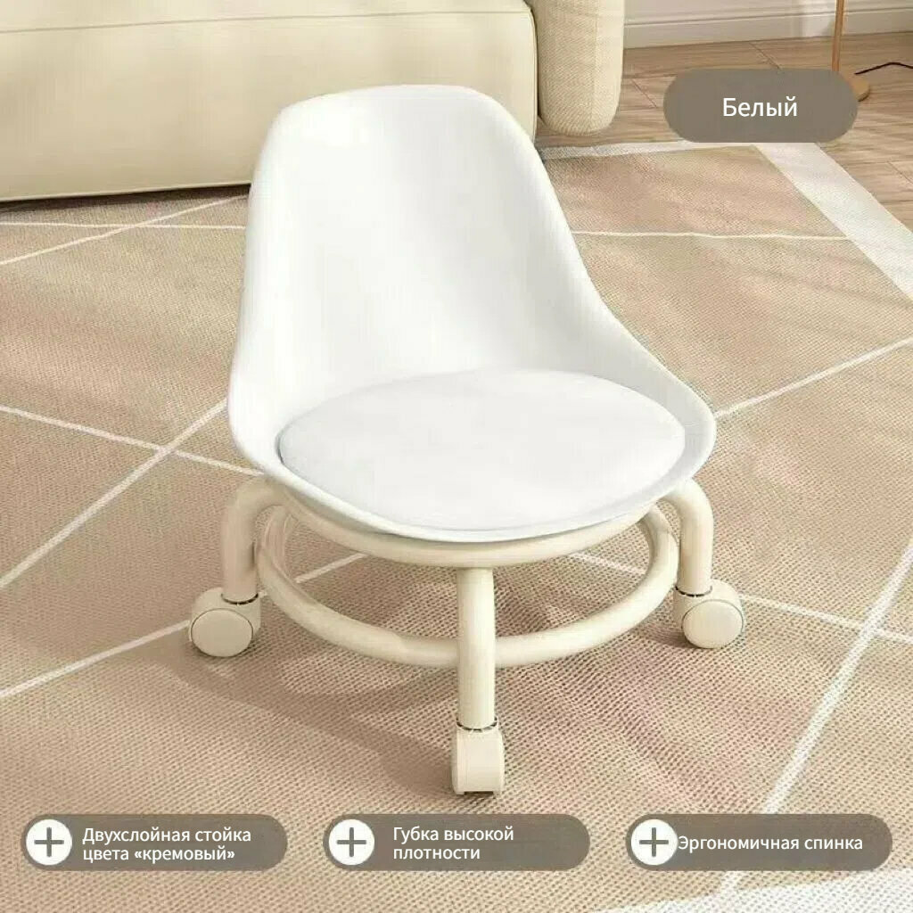 Кресло Элегантная Русская Классика, обивка искусственная кожа, поворотное, белое