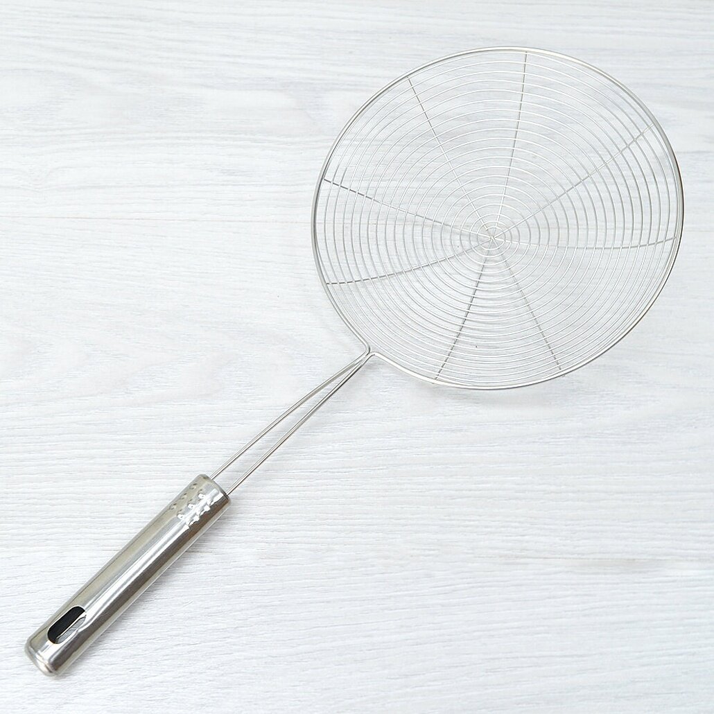 Сито для фритюра 17см, длина 37см, металлическое, удобное для дома