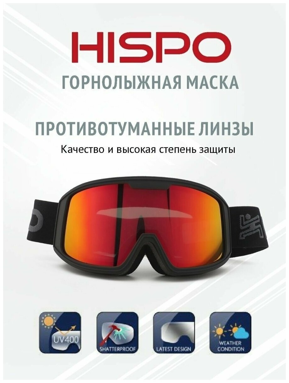 Маска спортивная горнолыжная, для сноуборда, для сноукайтинга, двойная линза