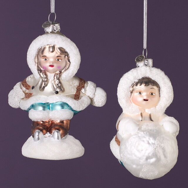Елочные игрушки Зимние Забавы - Арктическая Сказка 12 см, 2 шт, стекло, Winter Deco, 1001230