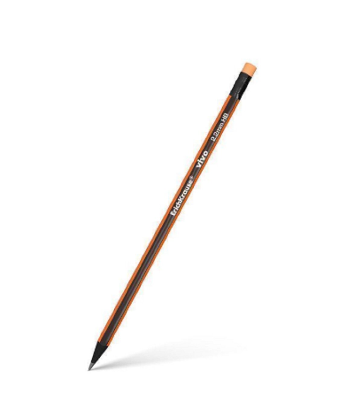 Карандаш чернографитный деревянный ErichKrause VIVO НВ с ластиком, заточенный, трехгранный 1 шт