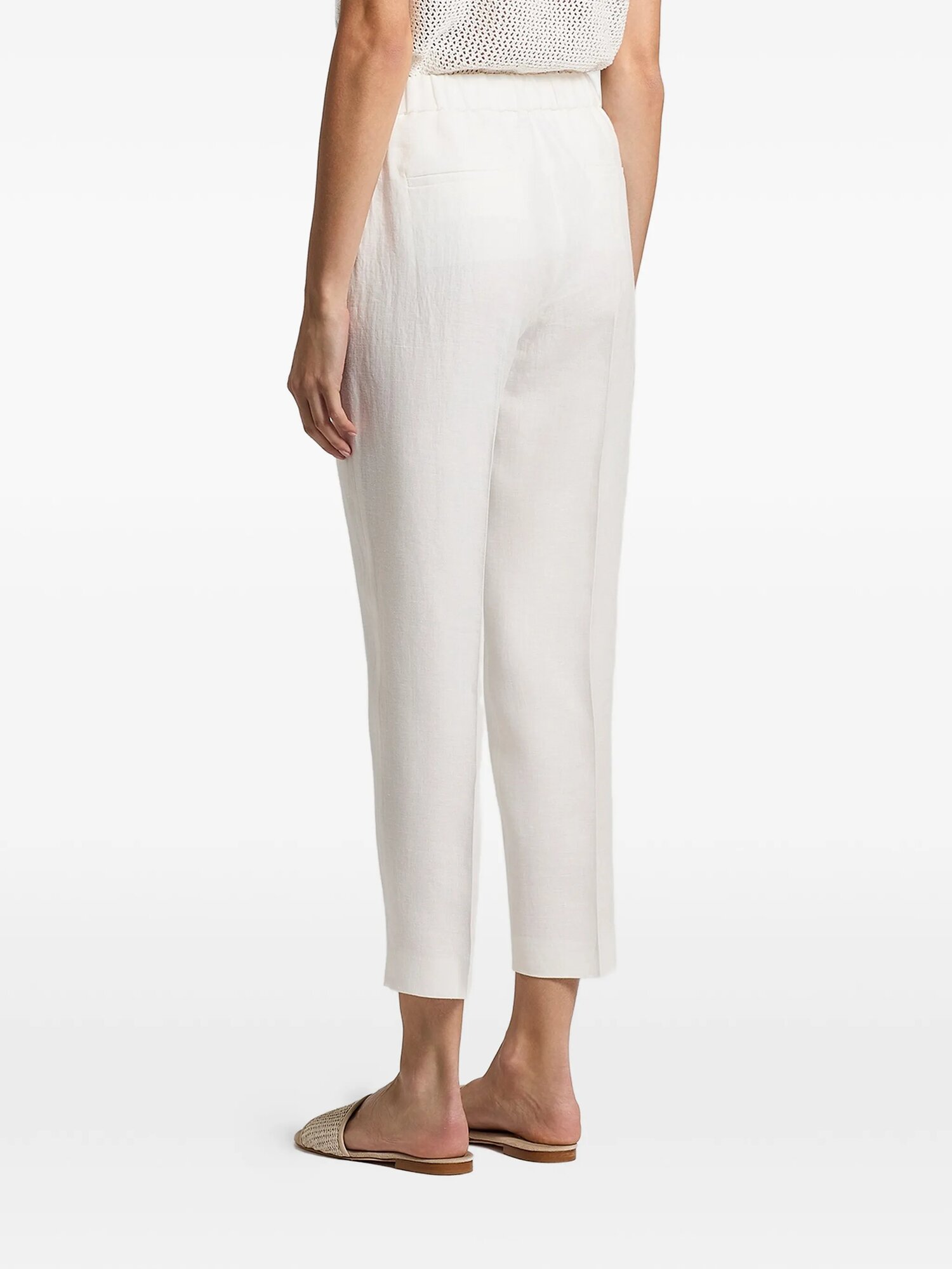 Брюки PESERICO Elasticated-waist trousers, размер 38, бежевый/белый — фото 1