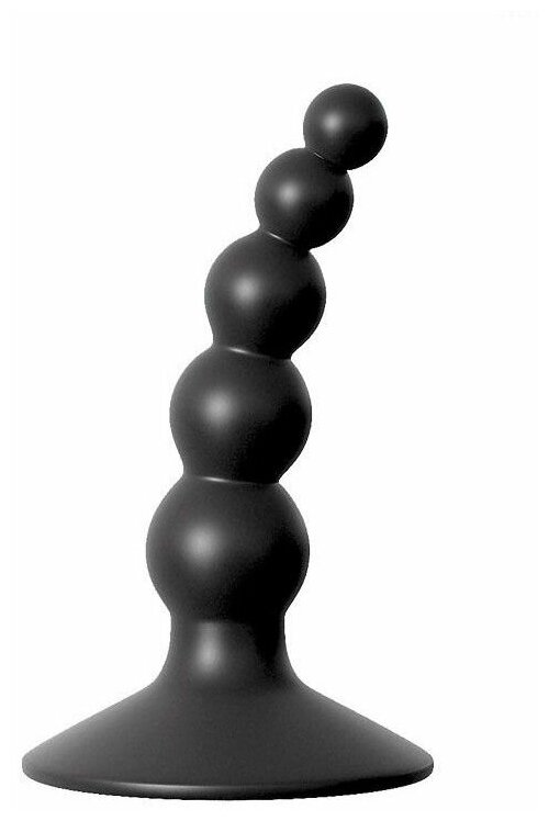 Чёрный фигурный изогнутый анальный стимулятор - 8,5 см.